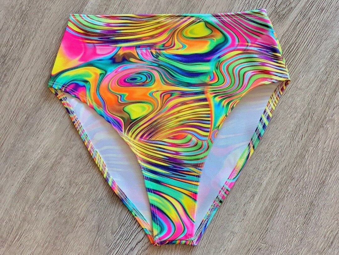 High Waisted Rave Bottom, Psychedelic Rave Top, Burning Man, EDC ...