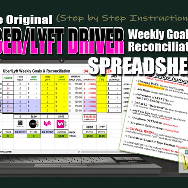 Rideshare Spreadsheet - Etsy