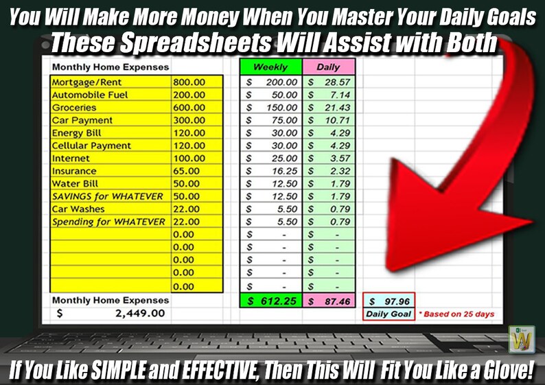 The Monthly Home Expenses Spreadsheet Personal Expense Excel Tracker ...