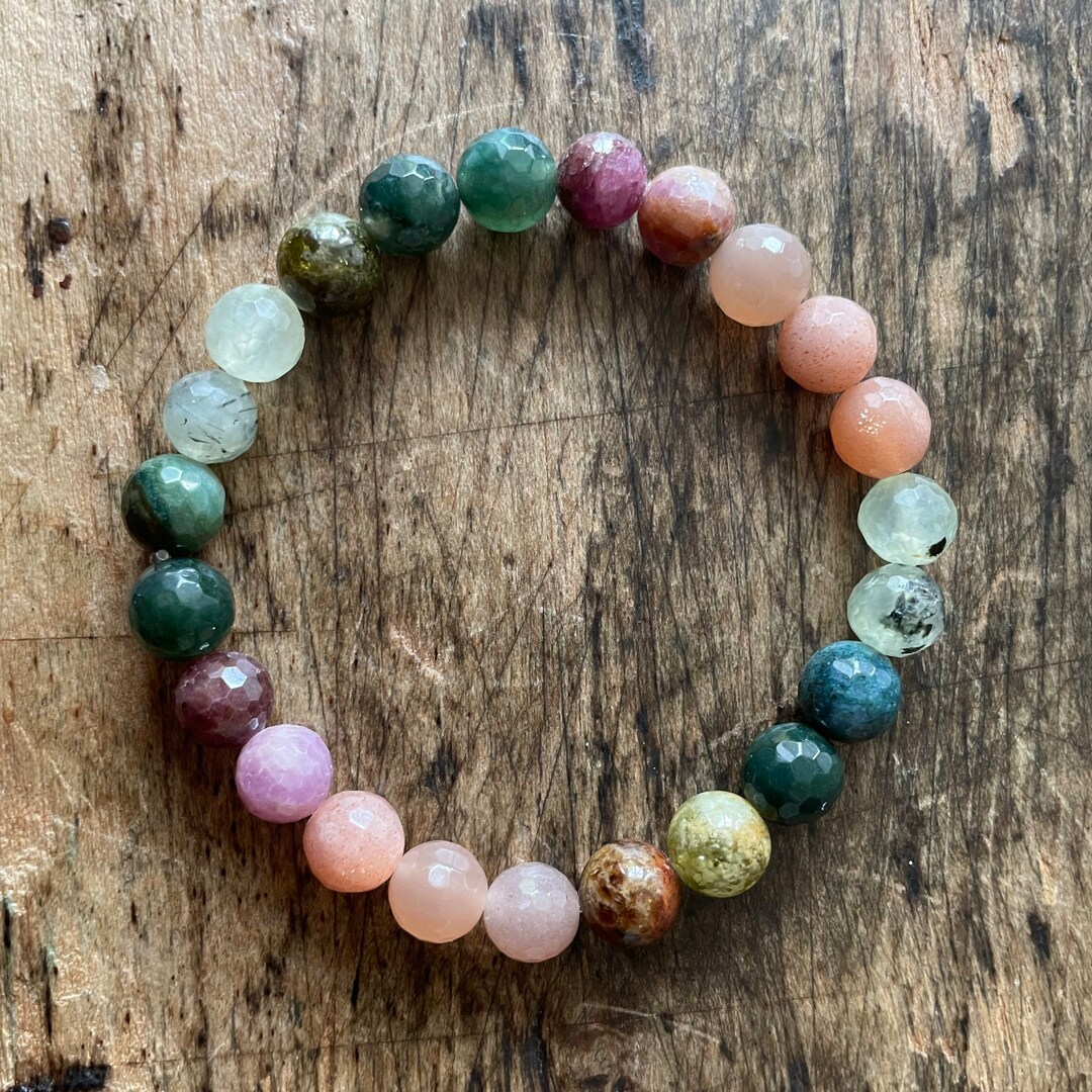 Choose Kindness Bracelet | Green Garnet, Moss Agate, Prehnite ...