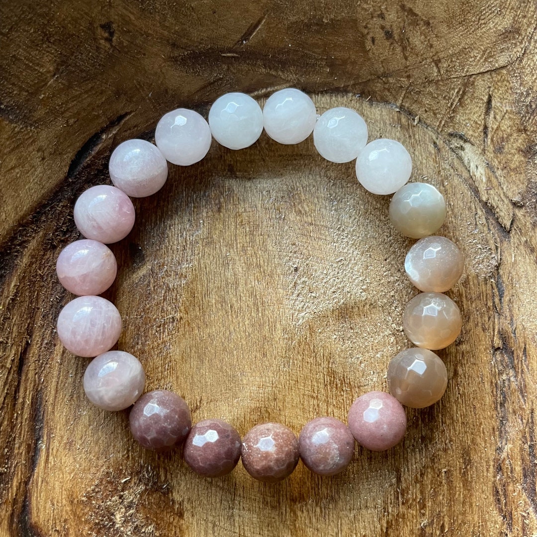 Chunky Bella Bracelet Purple Aventurine, Moonstone, Lavender Rose ...