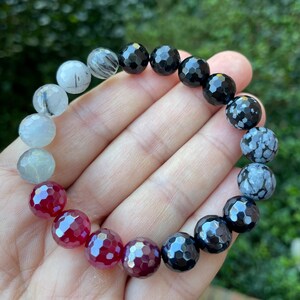 Ombre Energy Vampire Protection Bracelet | Chunky Onyx, Obsidian ...