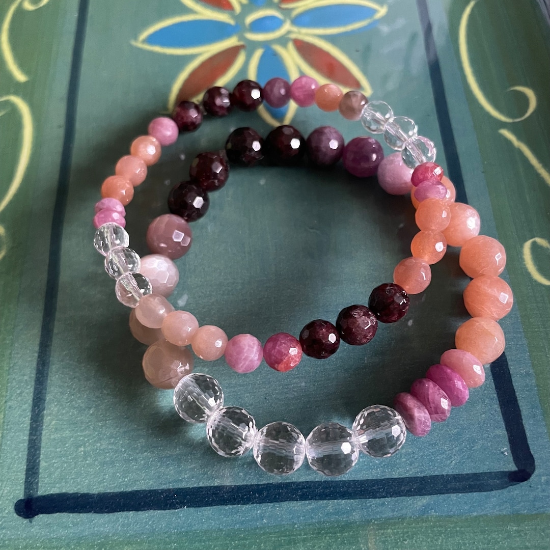 Drops of Joy Bracelet | Set of 2 | Garnet, + Ruby | 8 + 6 Mm ...