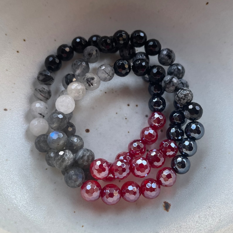 Little Ombre Energy Vampire Protection Bracelet | Onyx, Obsidian ...