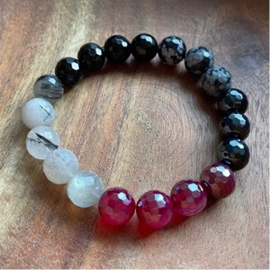Ombre Energy Vampire Protection Bracelet | Chunky Onyx, Obsidian ...
