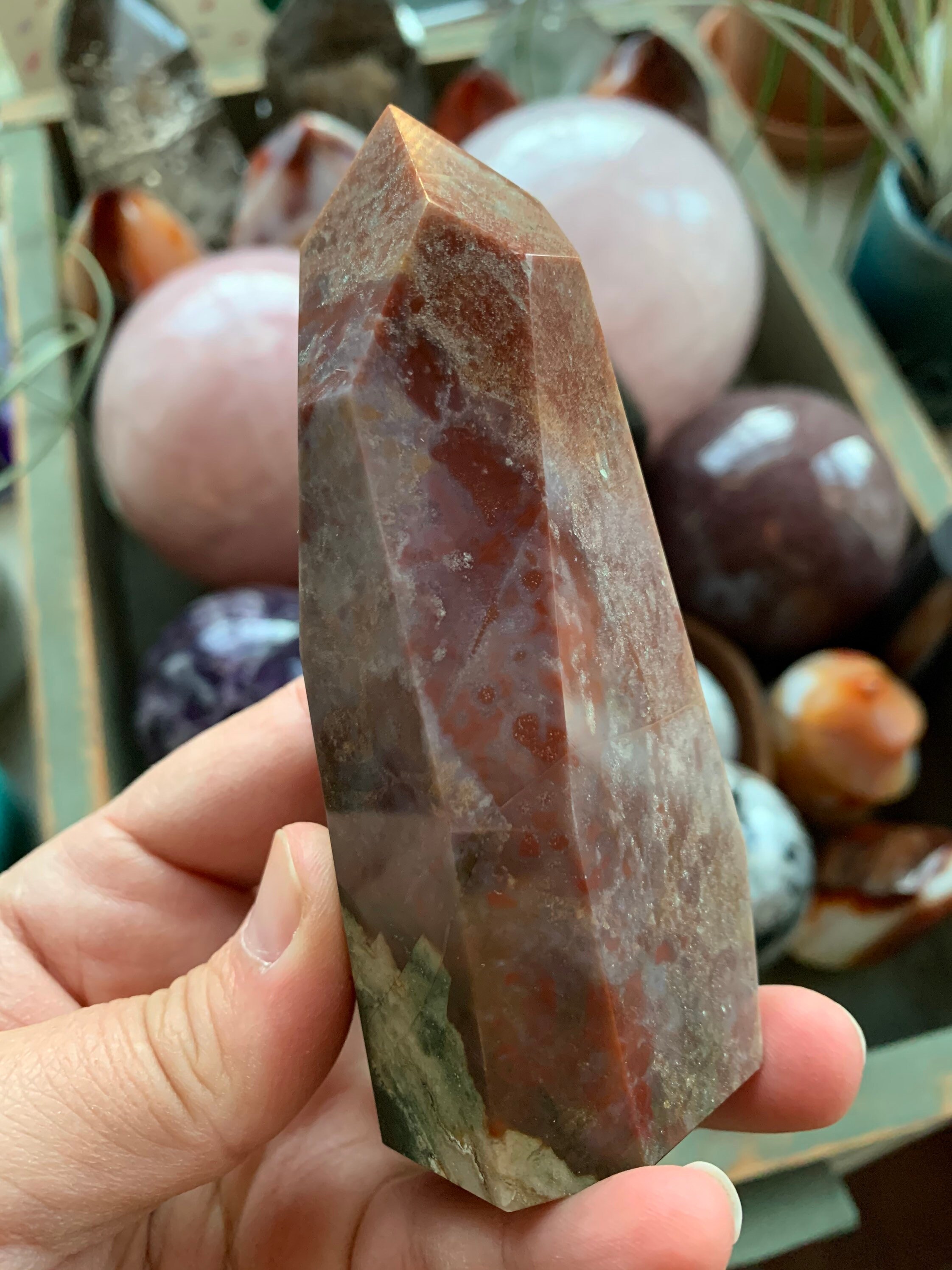 Hand Carved Fancy Jasper | 4 Inch Tower | Point | Spiritual Junkies ...