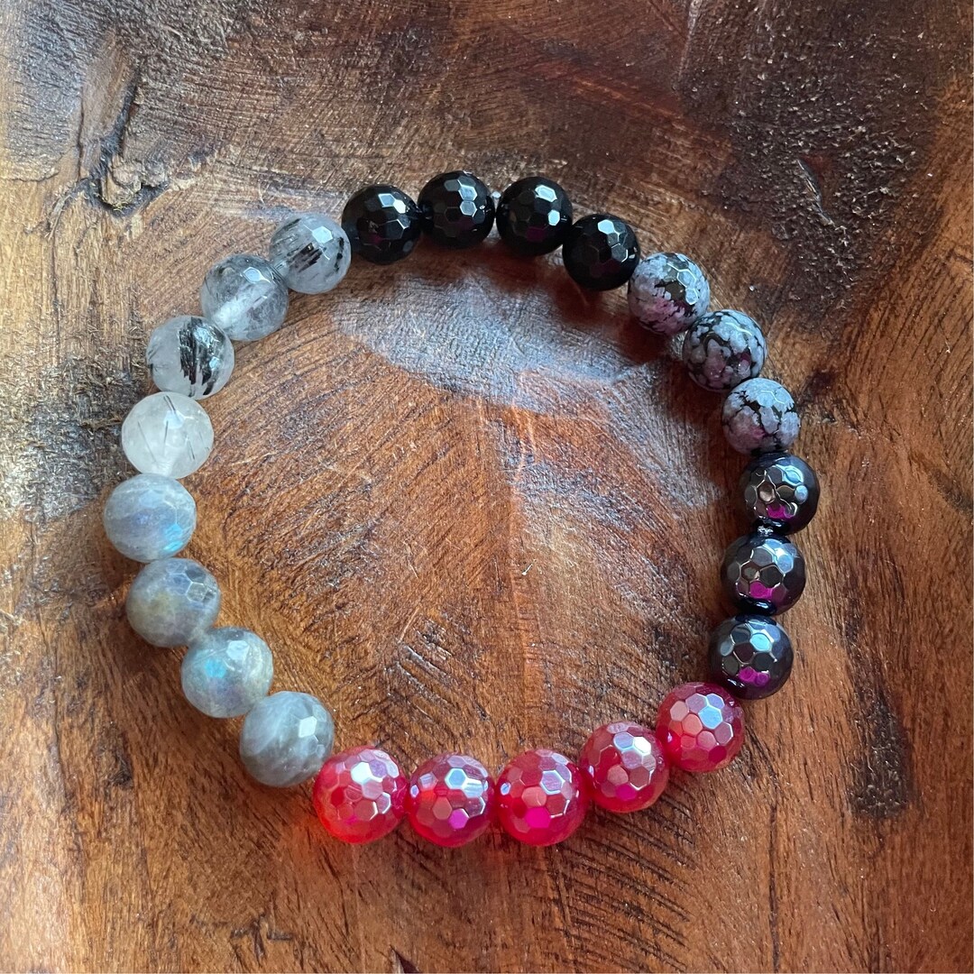 Little Ombre Energy Vampire Protection Bracelet | Onyx, Obsidian ...