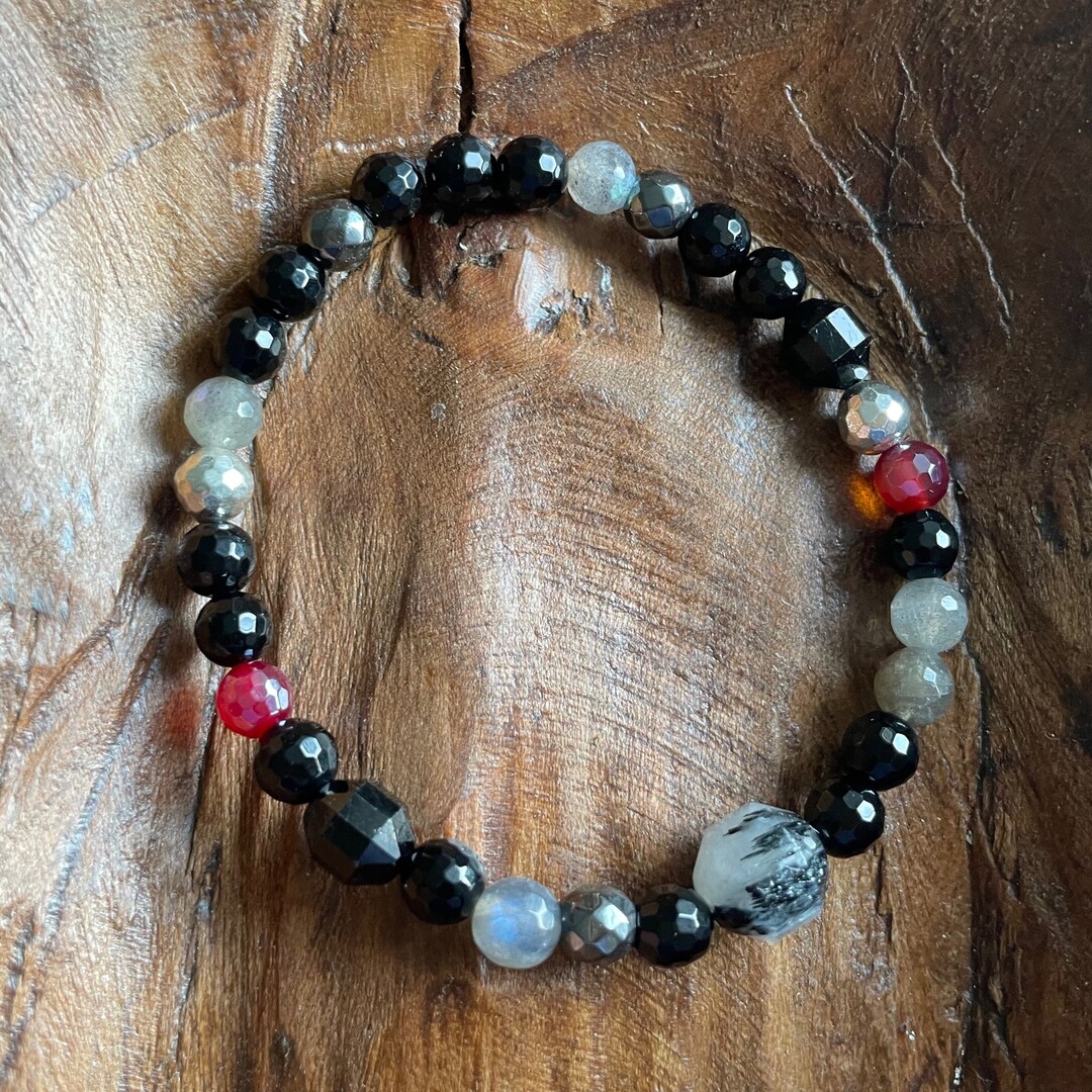 Mini Energy Vampire Protection Bracelet | Onyx, Tourmaline, Quartz ...