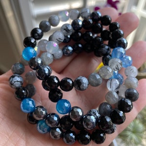 Energy Vampire Protection II Bracelet | Onyx, Obsidian, Quartz ...