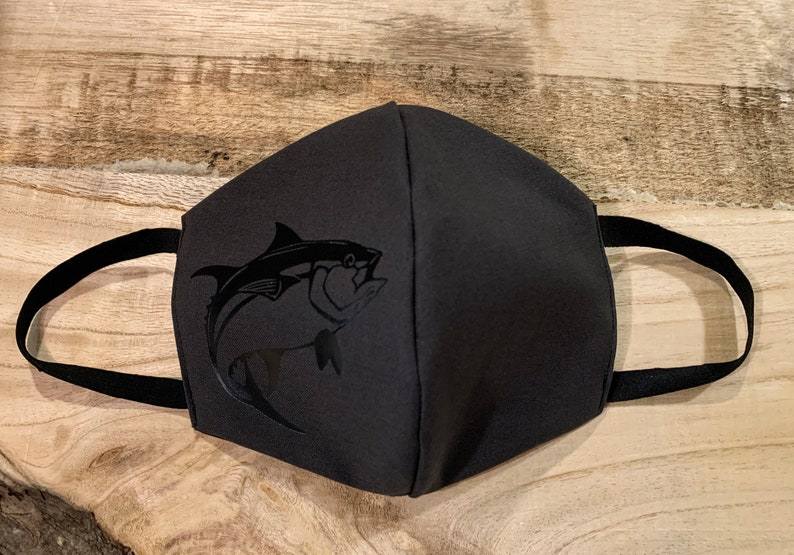100% Cotton Ahi Tuna Fish Face Mask Dark Gray Solid Nose - Etsy