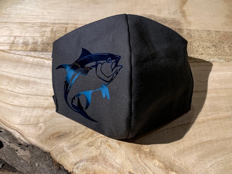 100% Cotton Ahi Tuna Fish Face Mask Dark Gray Solid Nose - Etsy