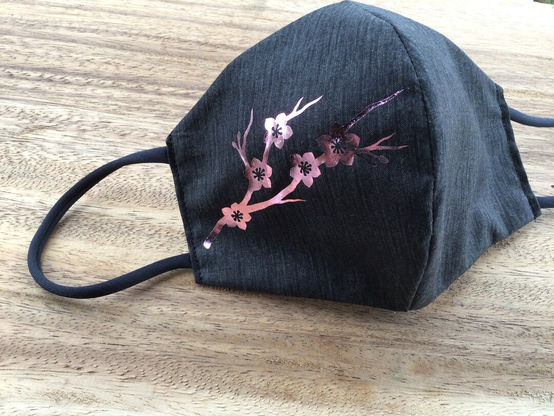 100% Cotton Cherry Blossom Face Mask- All Day Wear - Super Soft Ear ...