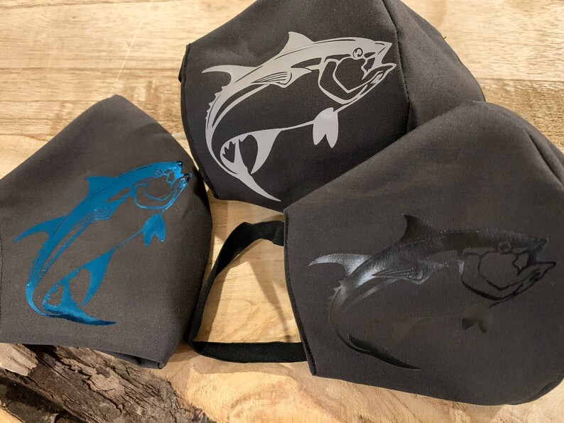 100% Cotton Ahi Tuna Fish Face Mask Dark Gray Solid Nose - Etsy