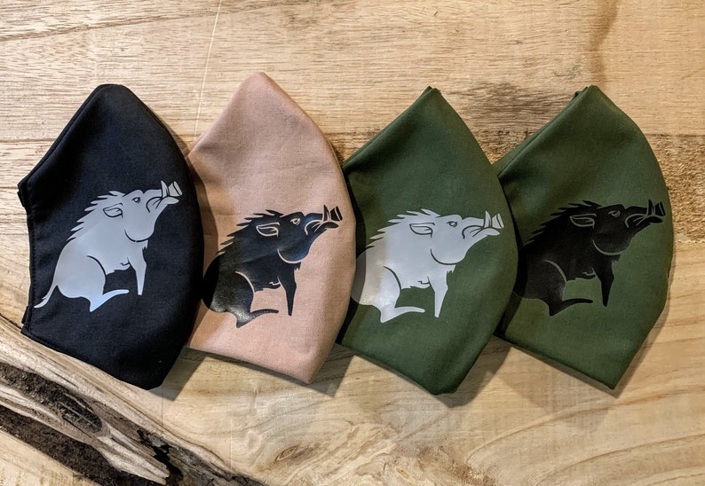 Wild Boar Face Mask - Nose Wire Optional- All Day Wear - Super Soft Ear ...