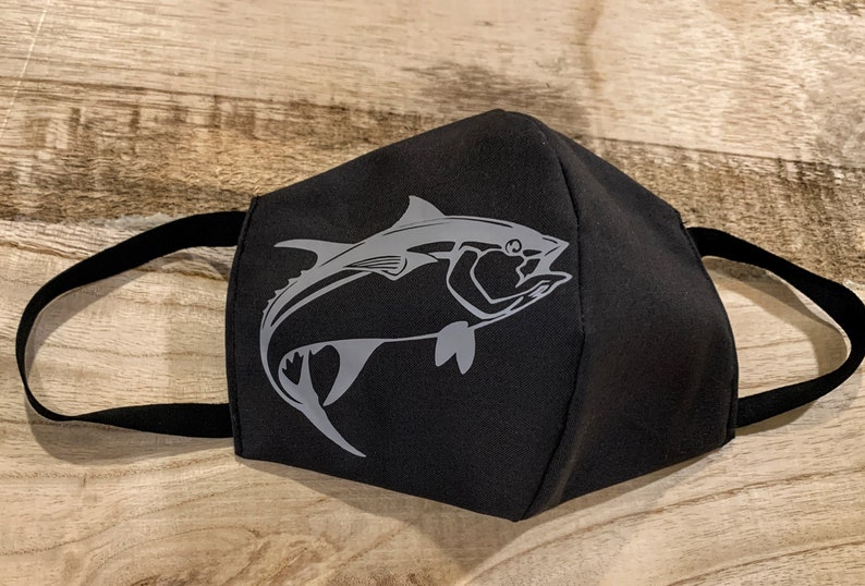 100% Cotton Ahi Tuna Fish Face Mask Dark Gray Solid Nose - Etsy