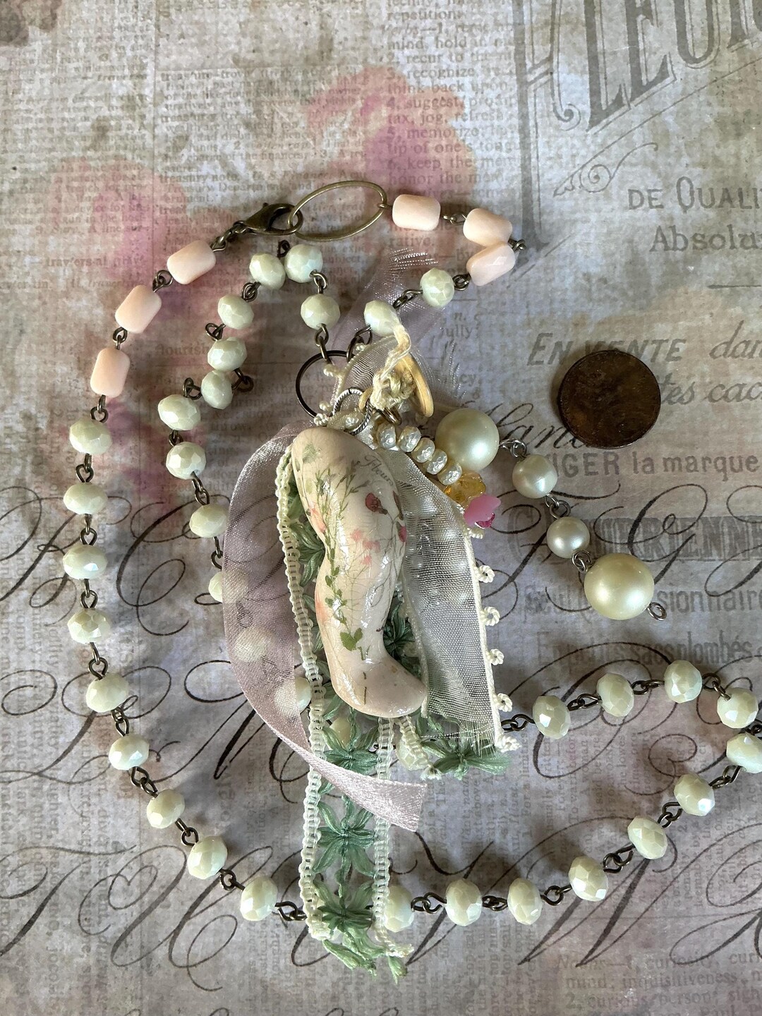 SOLD Found Objects … Repurposed Necklace / Altered / Doll Foot / Circa ...