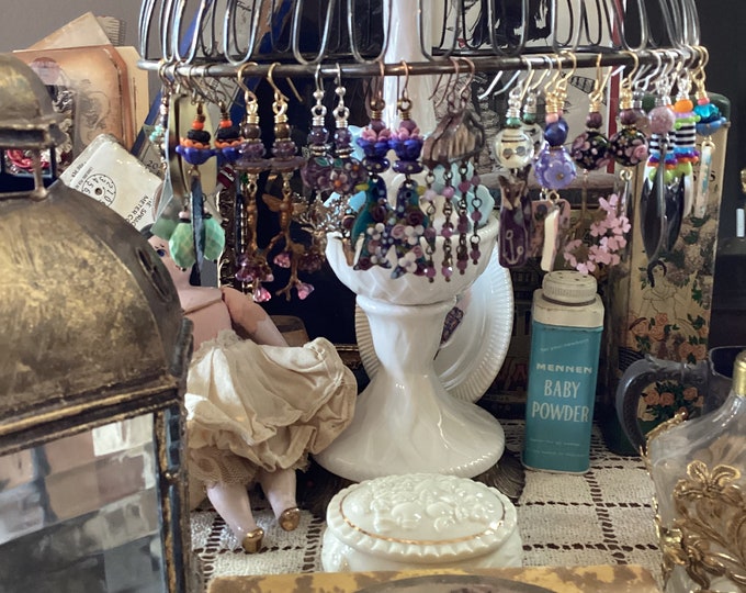 Earring Organizers, Repurposed Vintage Earring Holder, Porcelain ...