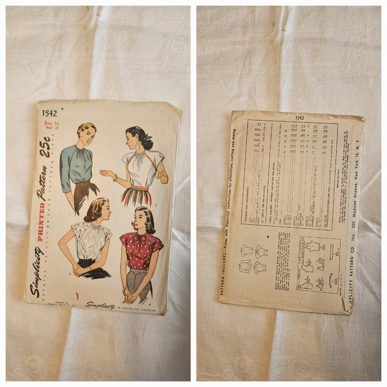 Vintage 1940s Simplicity Sewing Pattern (YOU PICK) - Etsy