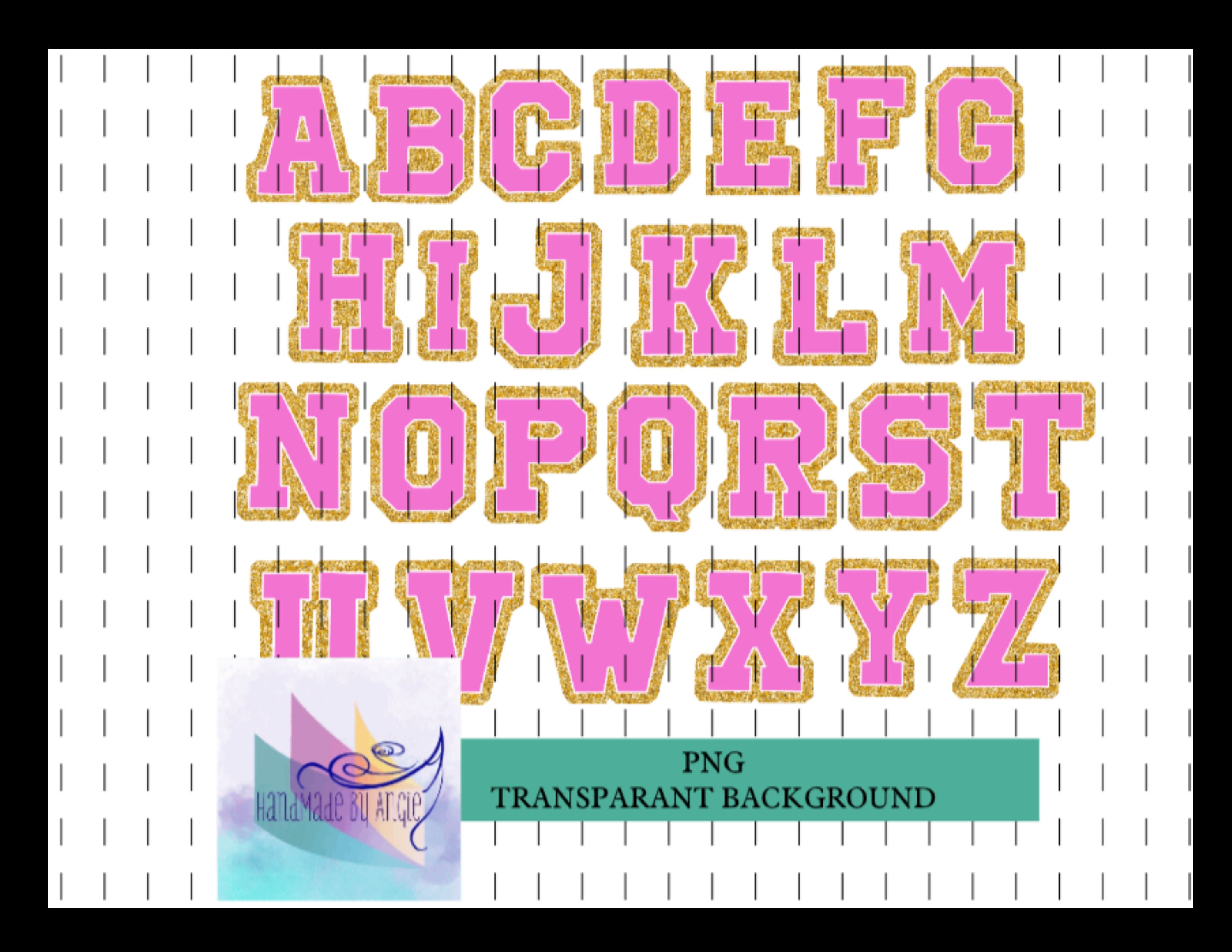 Light Pink and Gold Glitter Alphabet Png's Sublimation | Etsy