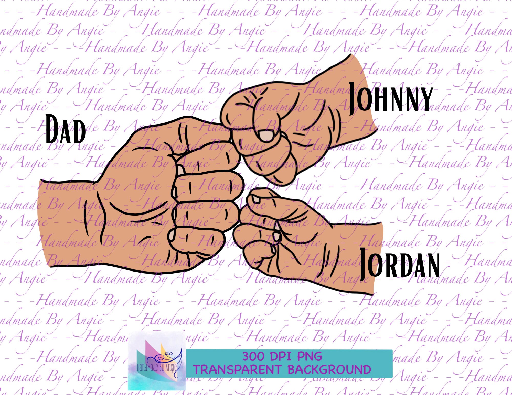 Colored in Father's Day Fist Bump Set Baby Toddler Kid - Etsy