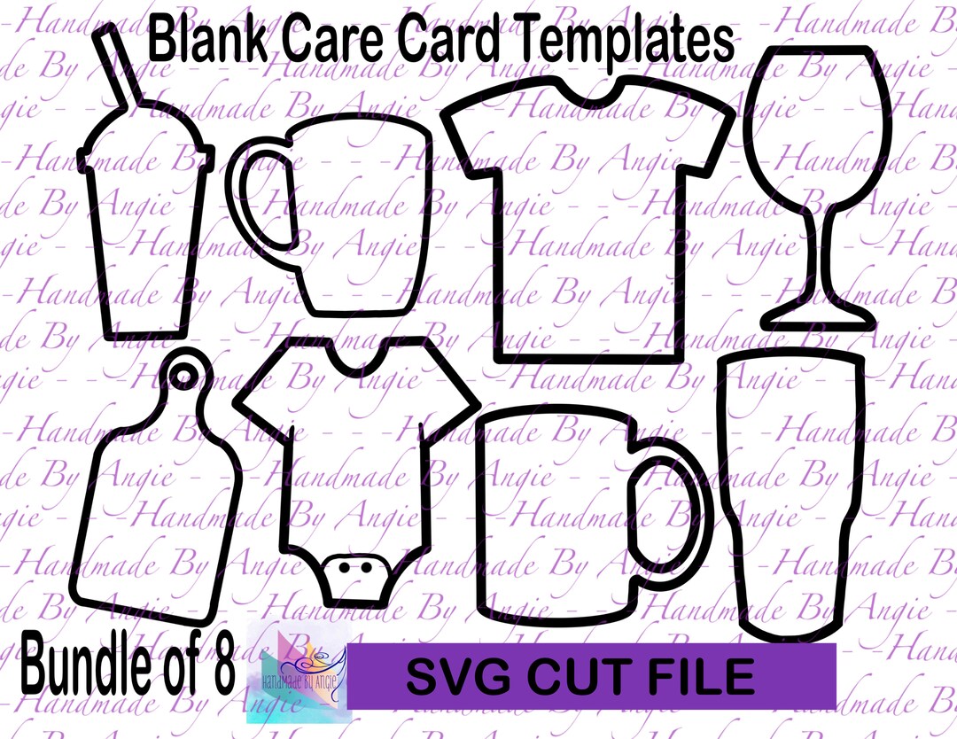 Blank Care Card Instruction SVG Templates, Add Your Own Personalized ...