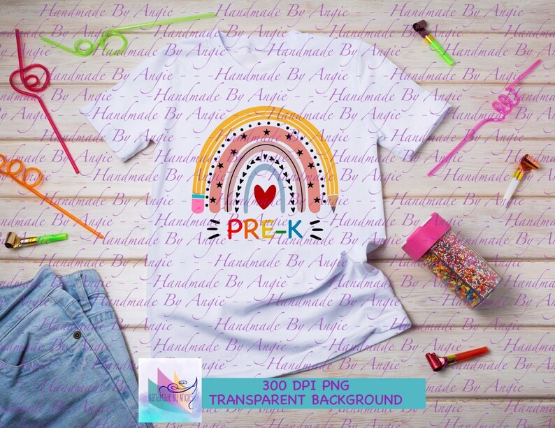 Pre K Pencil Rainbow PNG Design Stars Heart Rainbow - Etsy