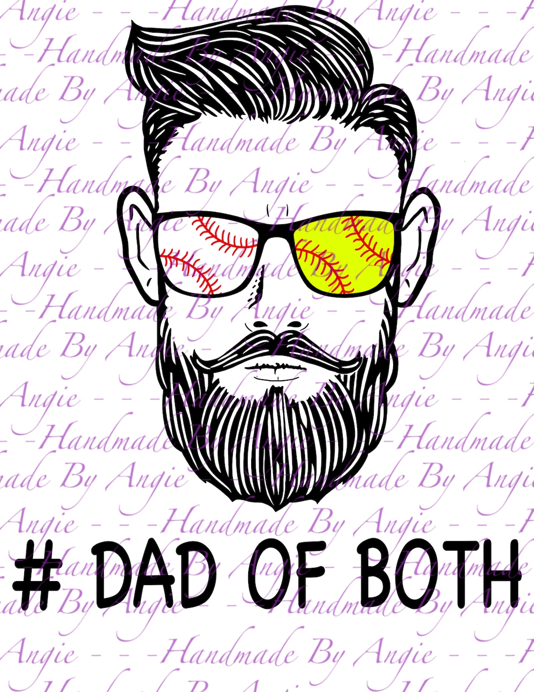 Dad of Both, Softball Dad, Baseball Dad, Dad of Both Baseball ...