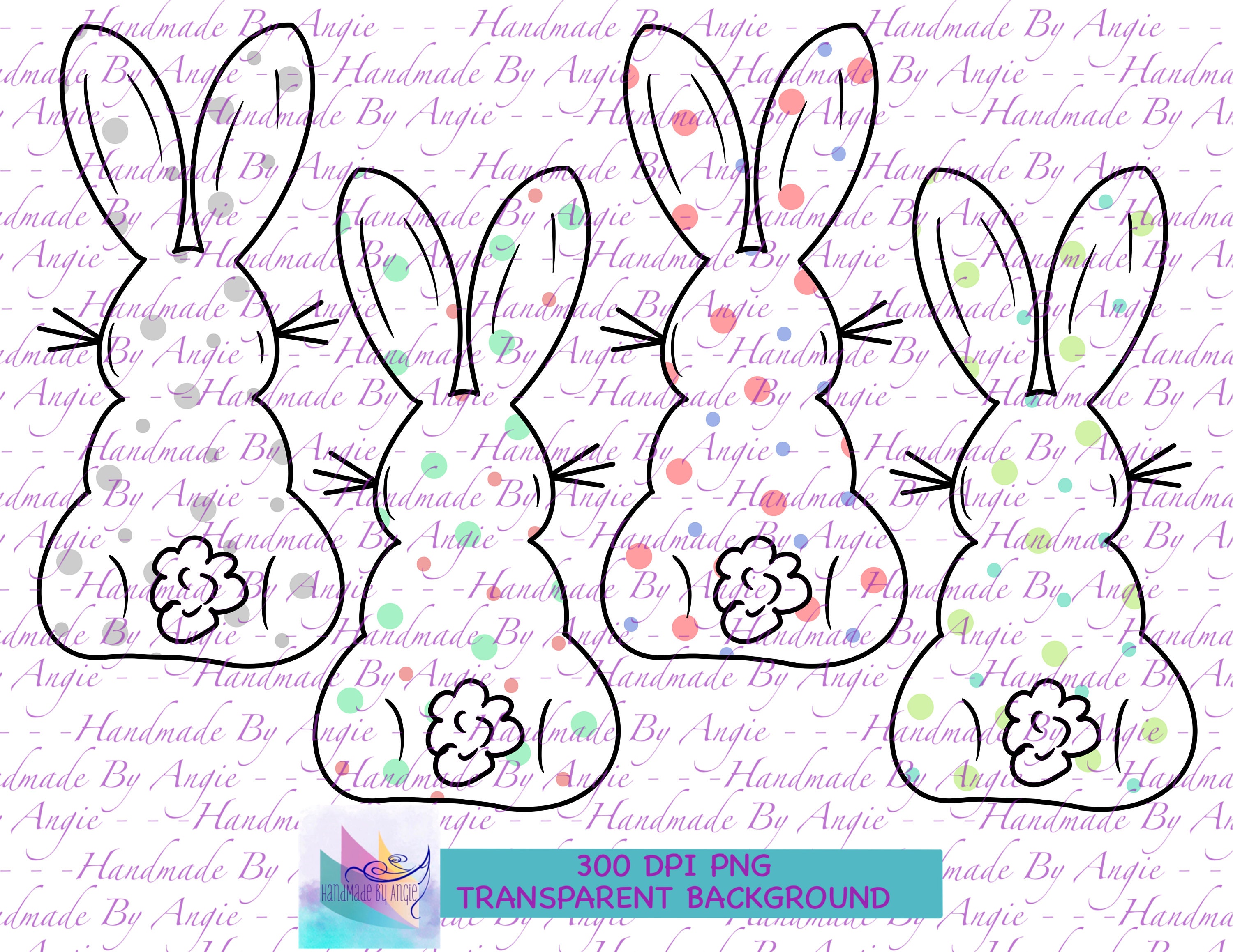 Colorful Pastel Polka Dot Easter Bunnies Design, Colorful Easter ...