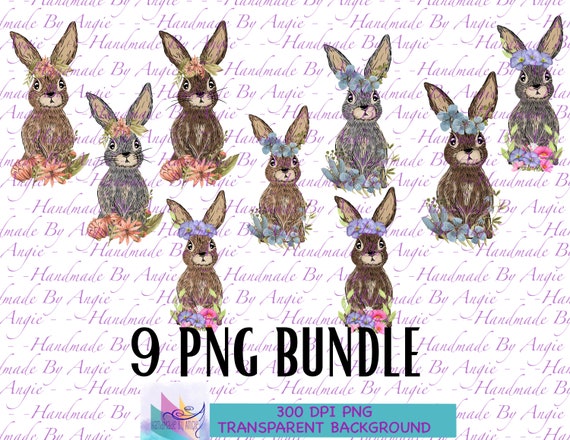 Easter Bunny Clipart Watercolor Png's Sublimation Bundle | Etsy