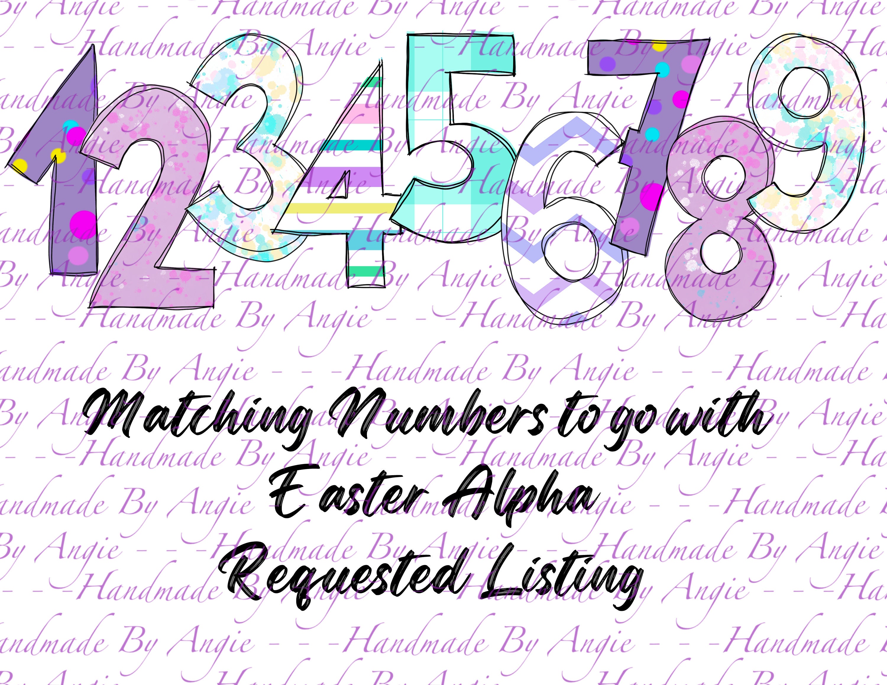 Easter Numbers Png's, Add on Request Matching Easter Alpha Listing, See ...
