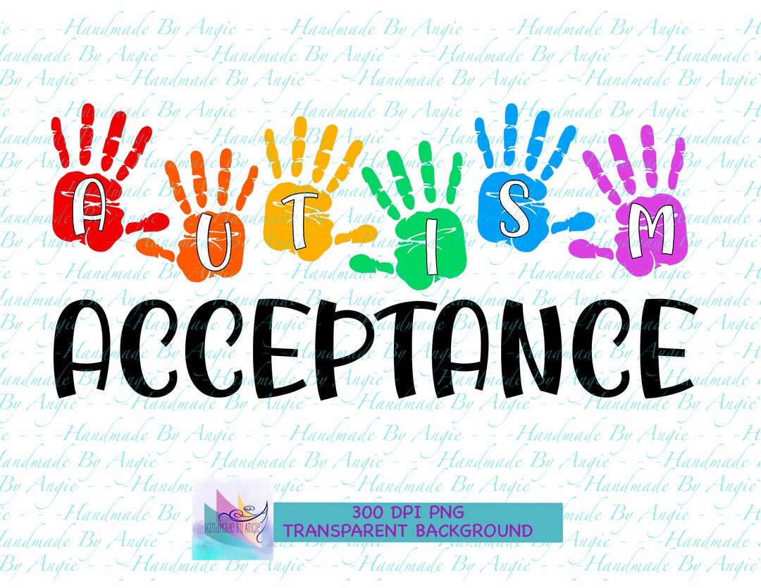 Autism Awareness PNG, Sublimation Digital Design, Hand Prints ...