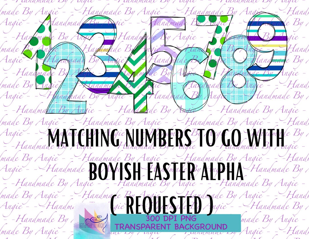 Easter Numbers Png's, Add on Request Matching Boyish Easter Alpha ...