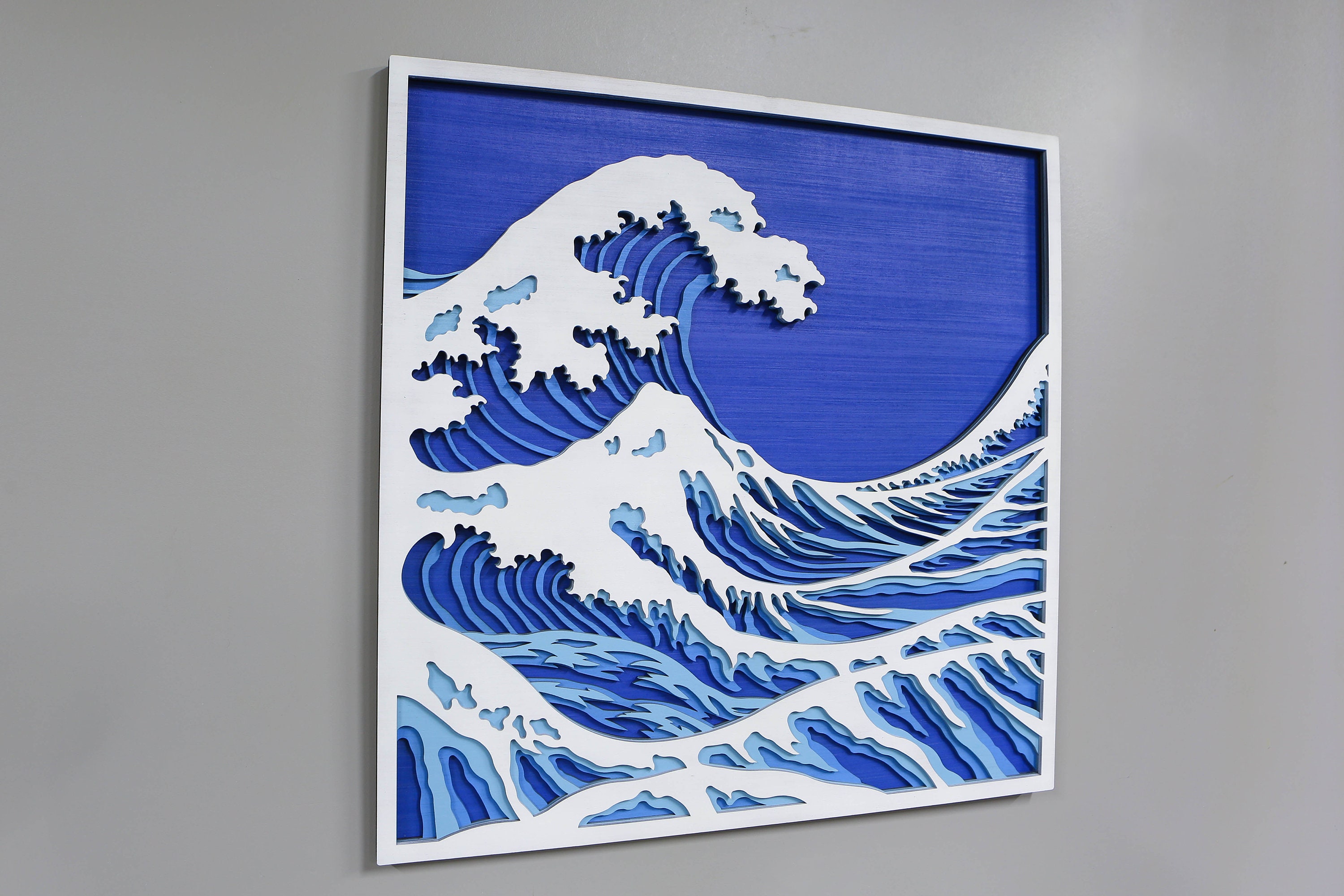 The Great Wave, Great Wave Mandala, Great Wave Wall Art, Wooden Great ...