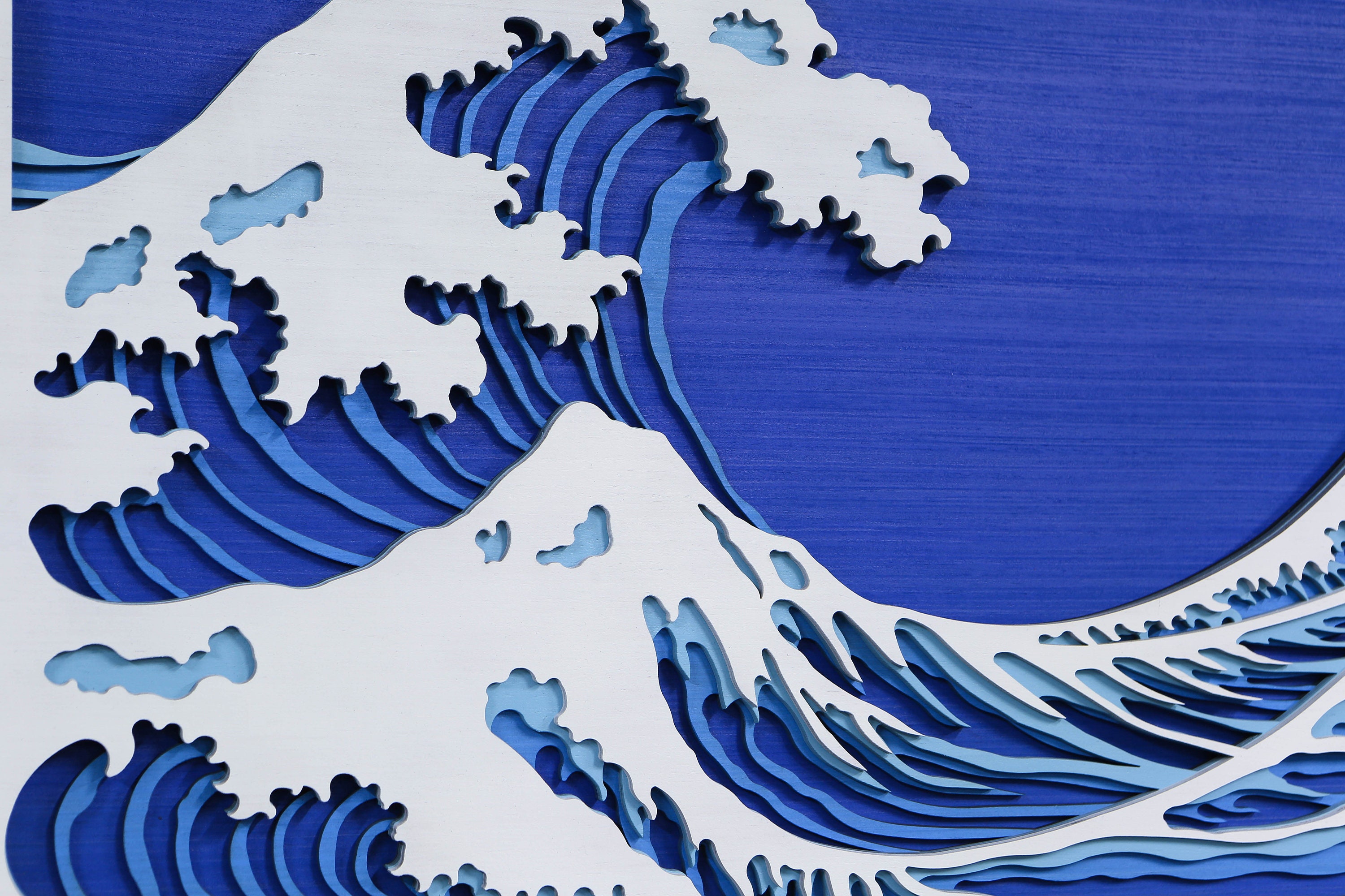 The Great Wave, Great Wave Mandala, Great Wave Wall Art, Wooden Great ...