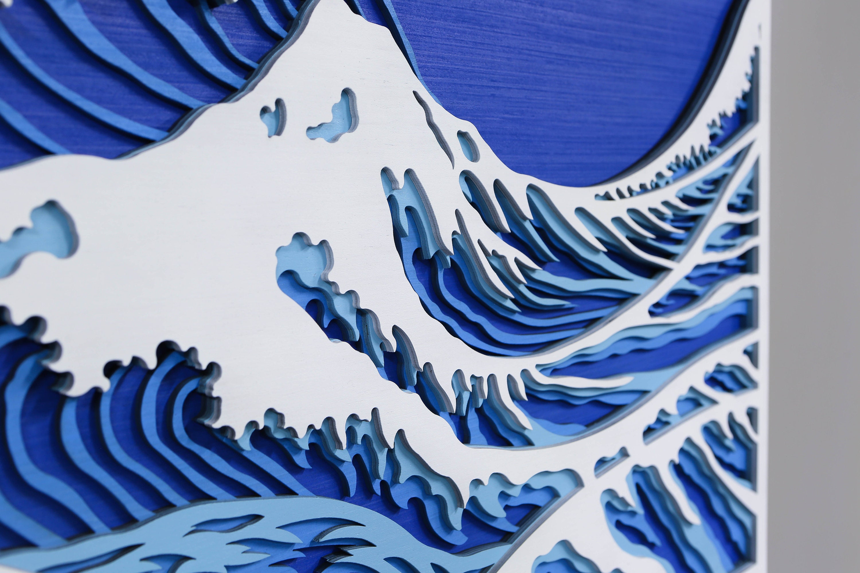 The Great Wave, Great Wave Mandala, Great Wave Wall Art, Wooden Great ...