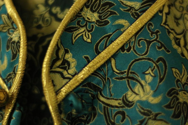Teal Black and Gold Colored Asian / Tibetan Dress / Bakhu / | Etsy