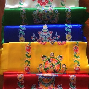 Tibetan Silk Scarf / Khata / Khada With Lucky Signs - Etsy