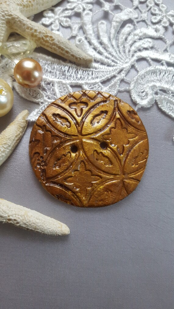 Items similar to Large Button Decorative Button Embellishment Textured ...