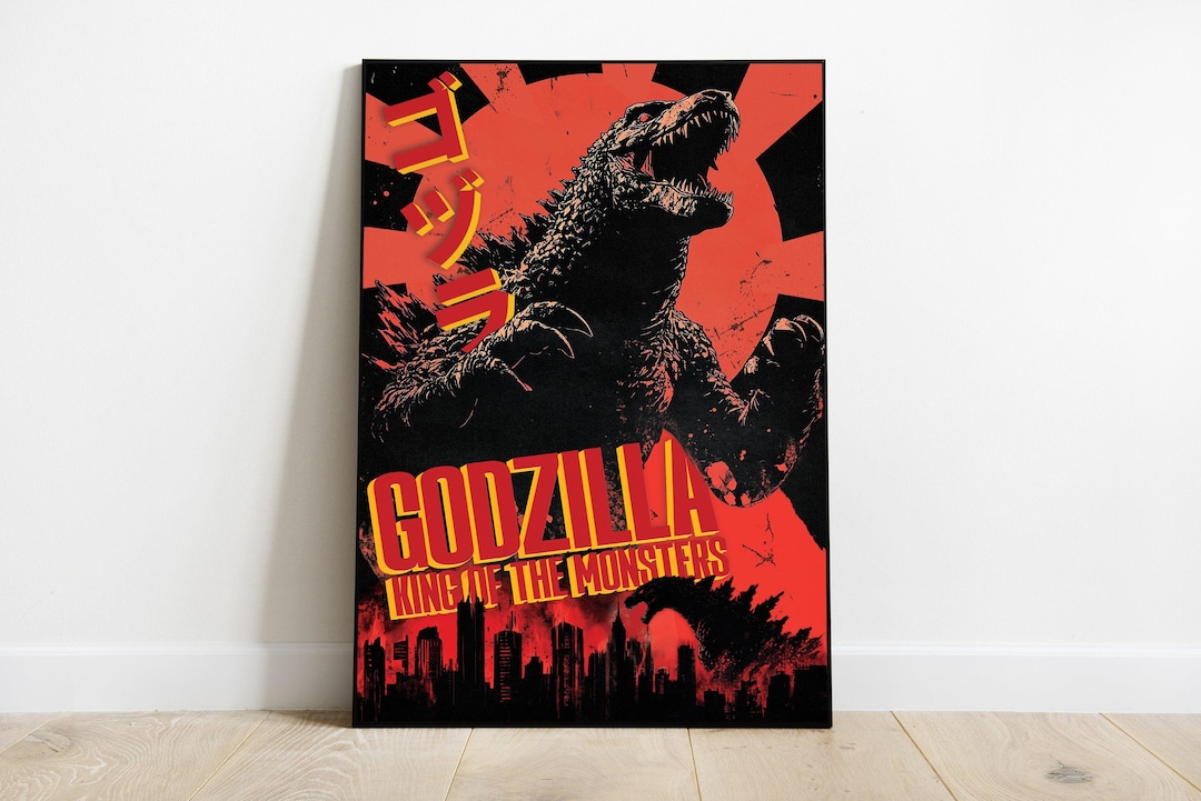 godzilla-wall-art-movie-poster-vintage-print-retro-decor-etsy