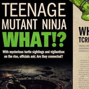 TMNT Poster | Ninja Turtles Print | Fake Newspaper | Vintage Decor - Etsy