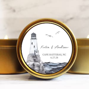 Lighthouse Wedding Favor Candle Beach Wedding Favors Coastal Wedding ...
