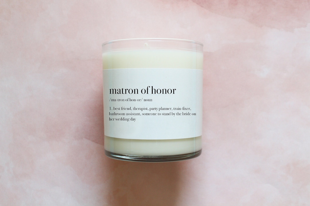 Personalized Matron of Honor Definition Candle Bridal Party Gift Matron ...