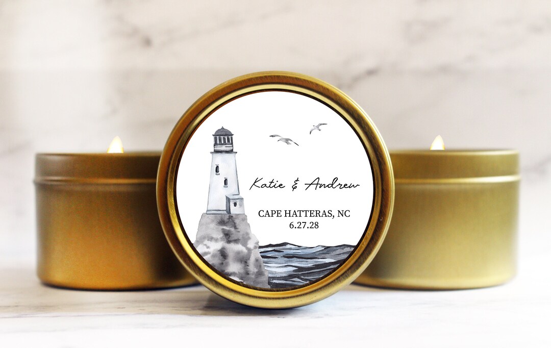 Lighthouse Wedding Favor Candle Beach Wedding Favors Coastal Wedding ...