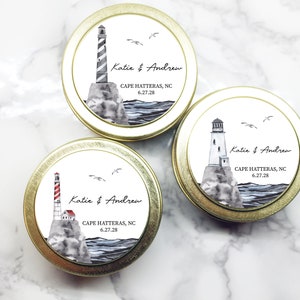 Lighthouse Wedding Favor Candle Beach Wedding Favors Coastal Wedding ...