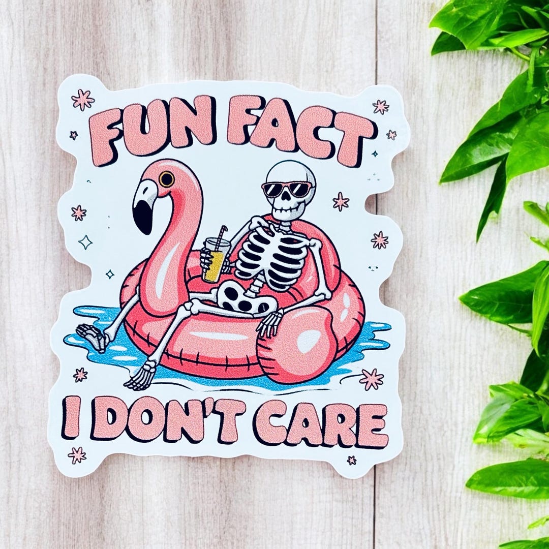 Fun Fact I Don’t Care Sticker | Sarcastic Sticker | Vinyl Sticker ...