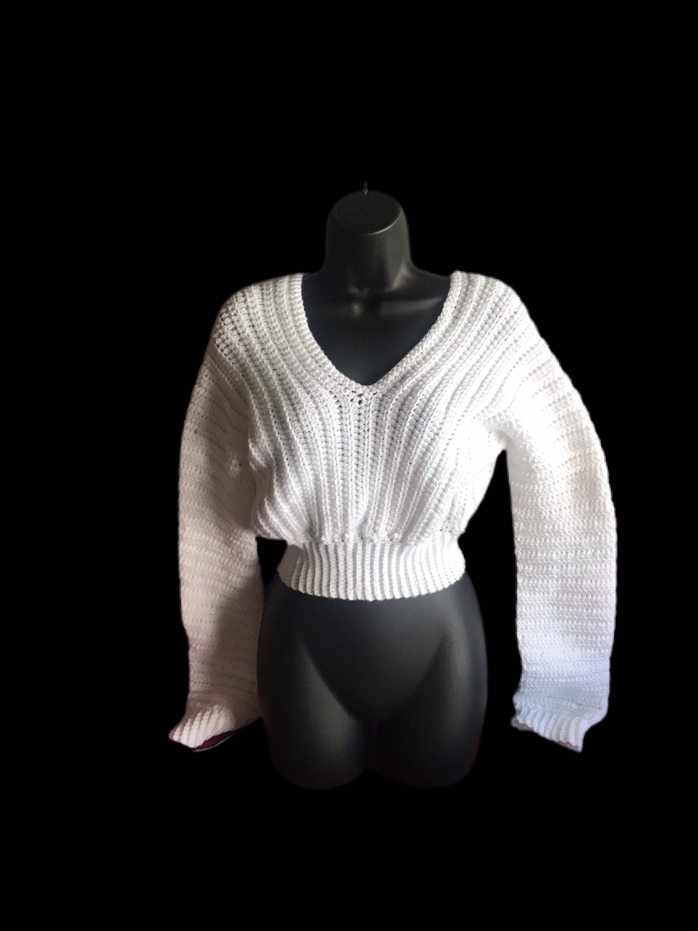Falling Short Cropped Sweater Pattern (crochet) - Etsy