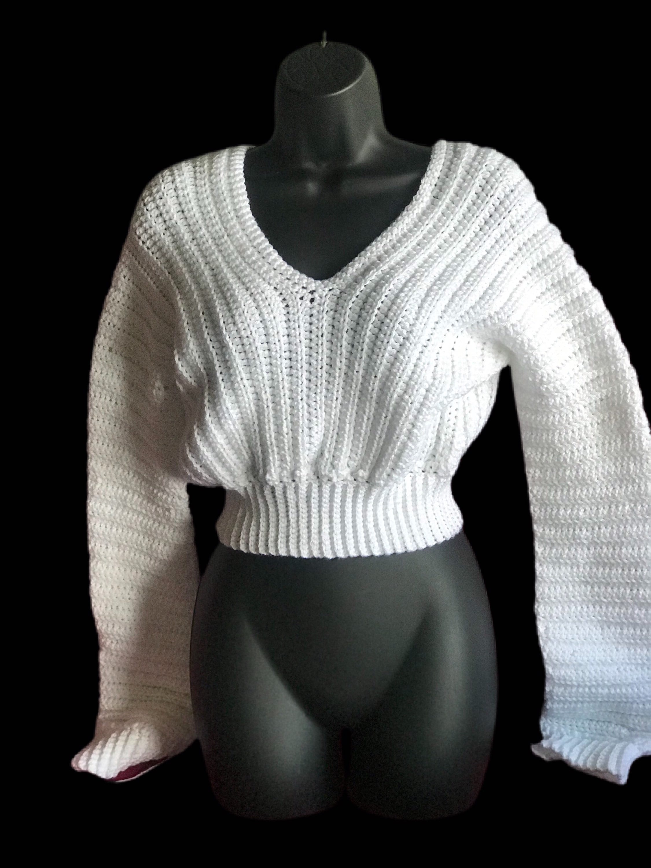 Falling Short Cropped Sweater Pattern (crochet) - Etsy