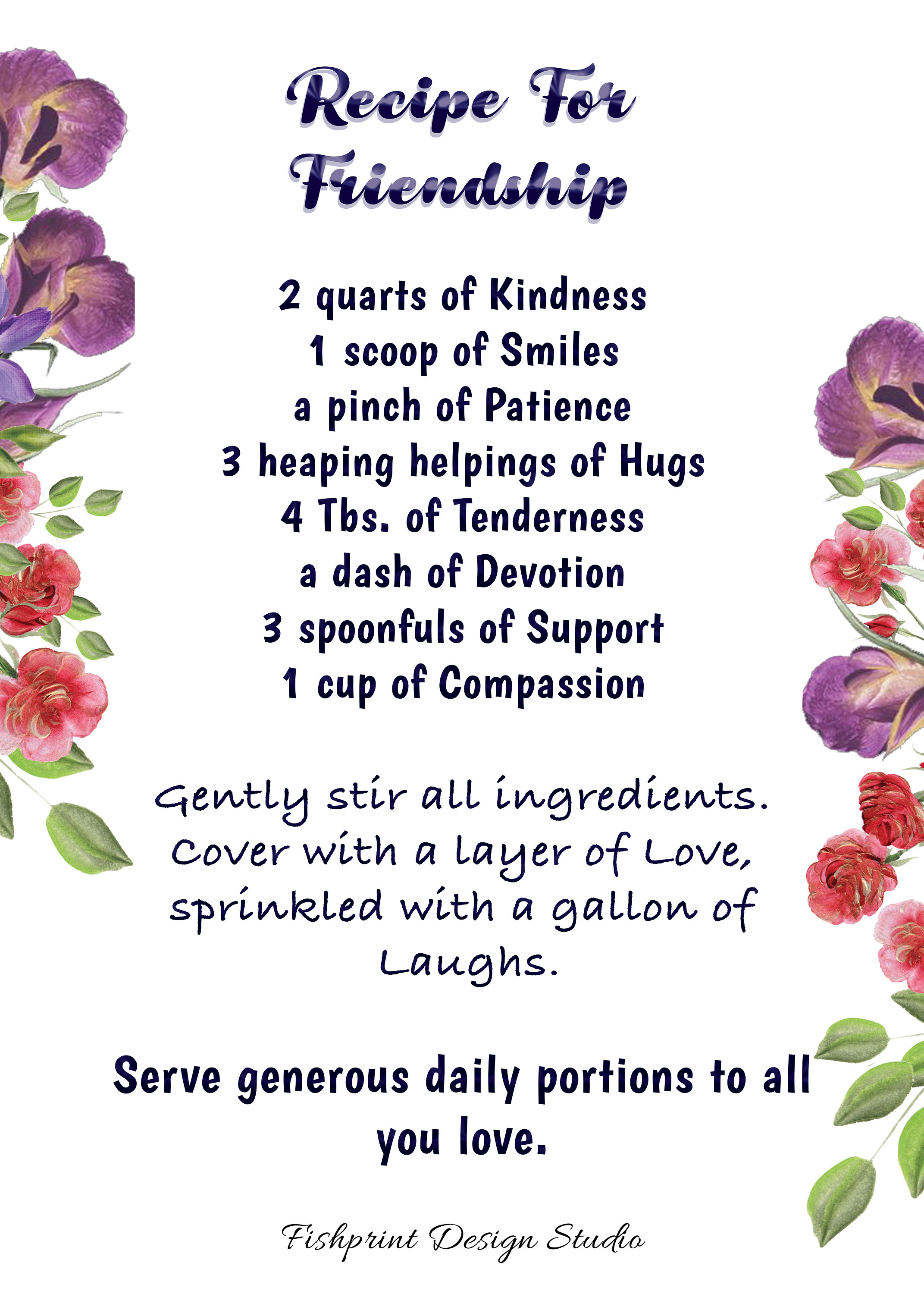 Friendship Recipe - Etsy