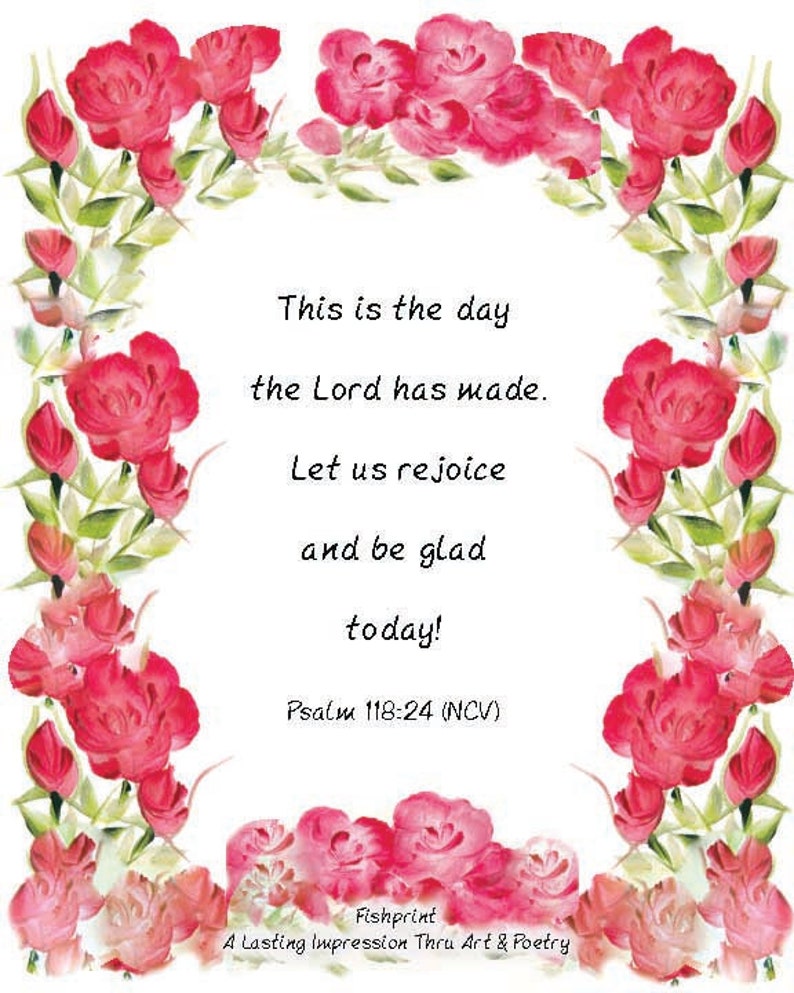 Psalm 118:24 Bible Verse SVG, Png,+jpeg 8x10 Floral Printable Download ...
