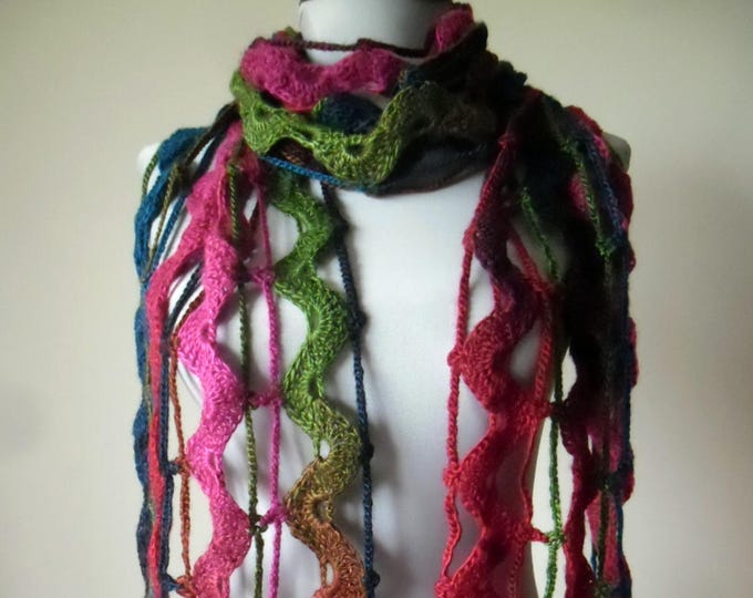 Multicolor Crochet Scarf Lace Shawl Wrap Bridal - Etsy